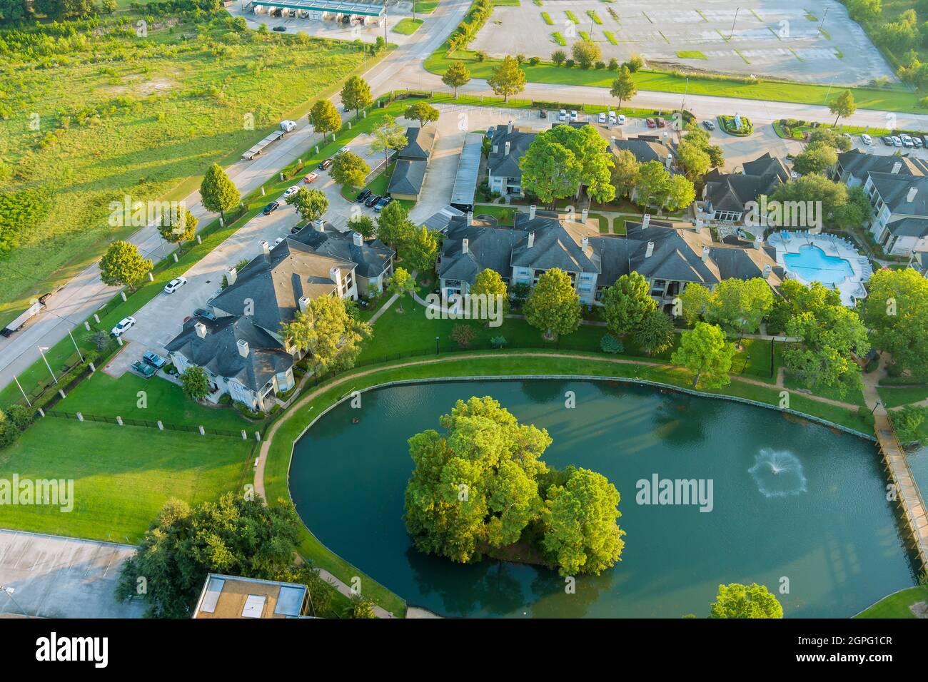 Houston tx skyline aerial view hi-res stock photography and images - Alamy