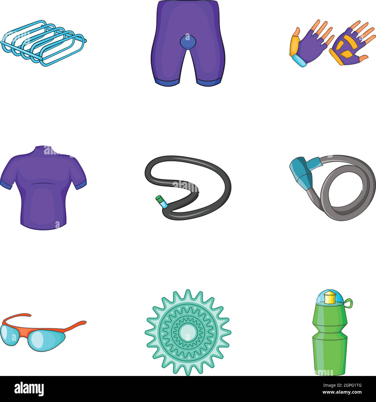 Cycling icons set, cartoon style Stock Vector Image & Art - Alamy