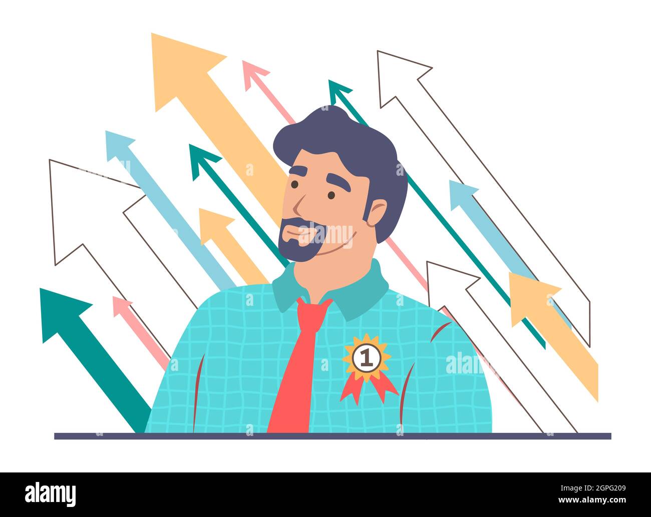 Professional career growth, business success, leadership concept vector ...
