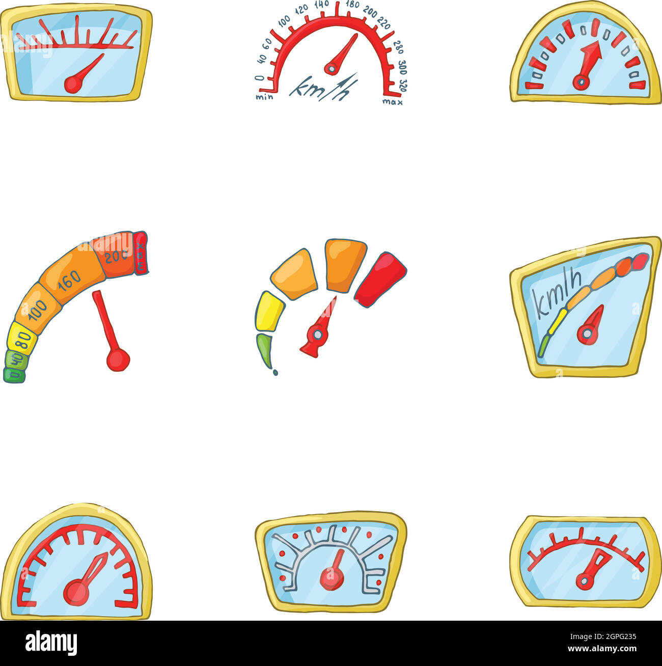 Speedometer icons set, cartoon style Stock Vector Image & Art - Alamy
