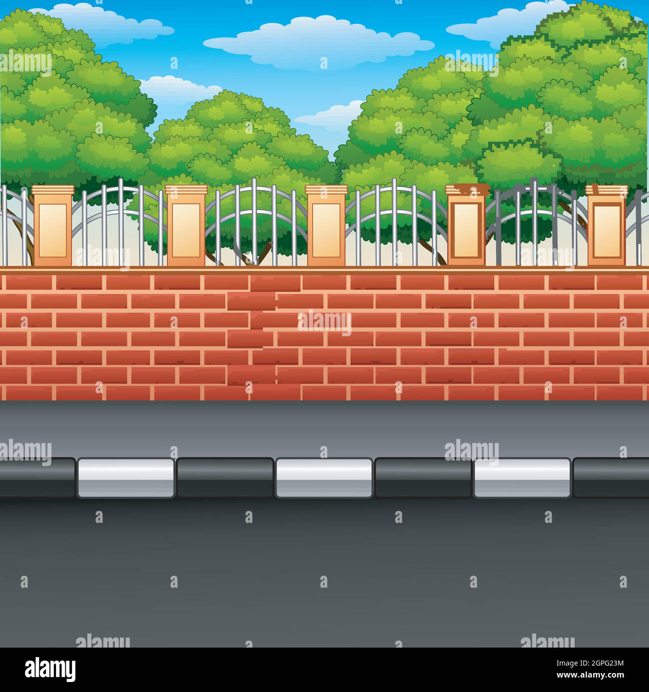 Brick wall sidewalk city Stock Vector Images - Alamy