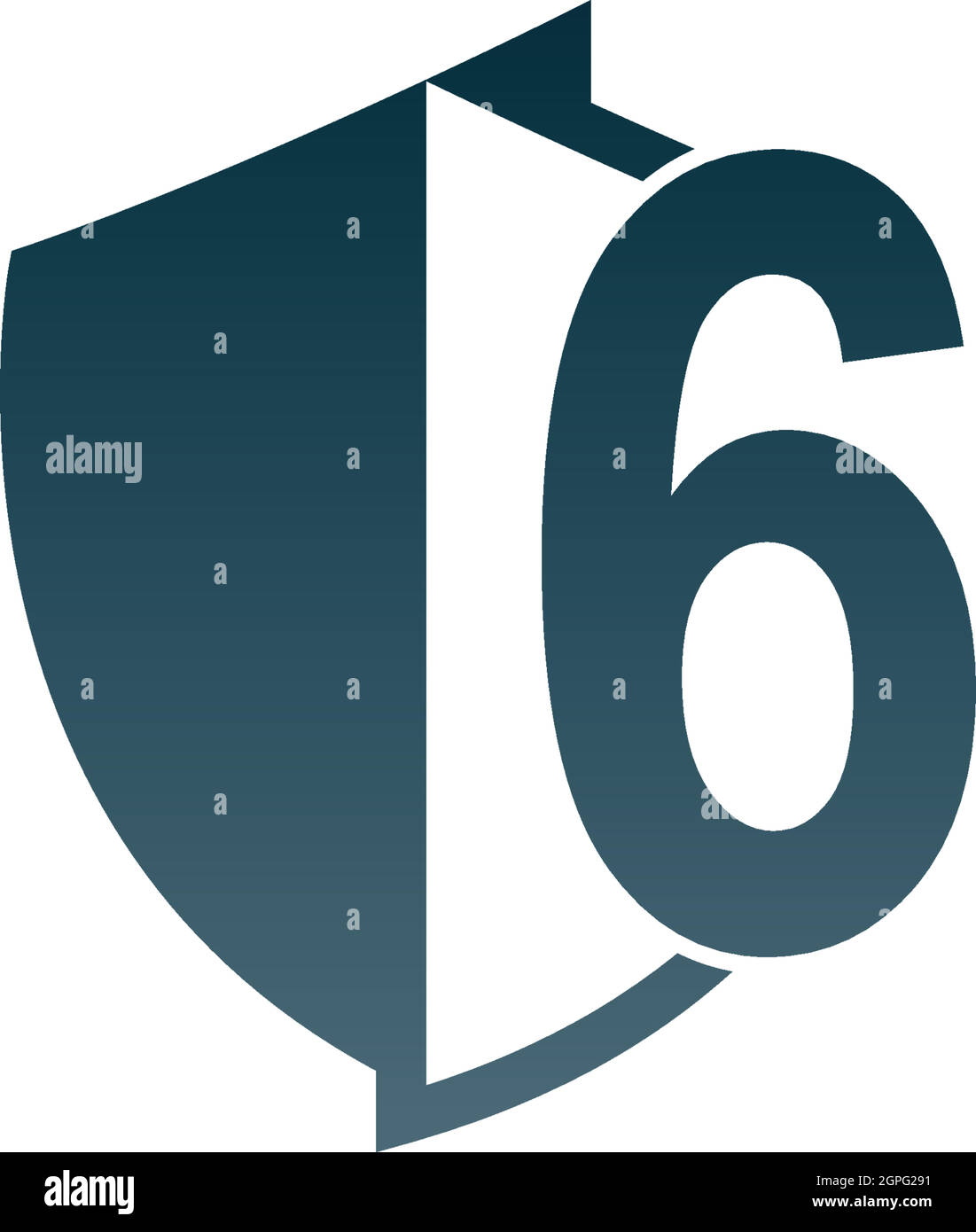 Shield logo icon with number 6 beside design vector Stock Vector Image ...