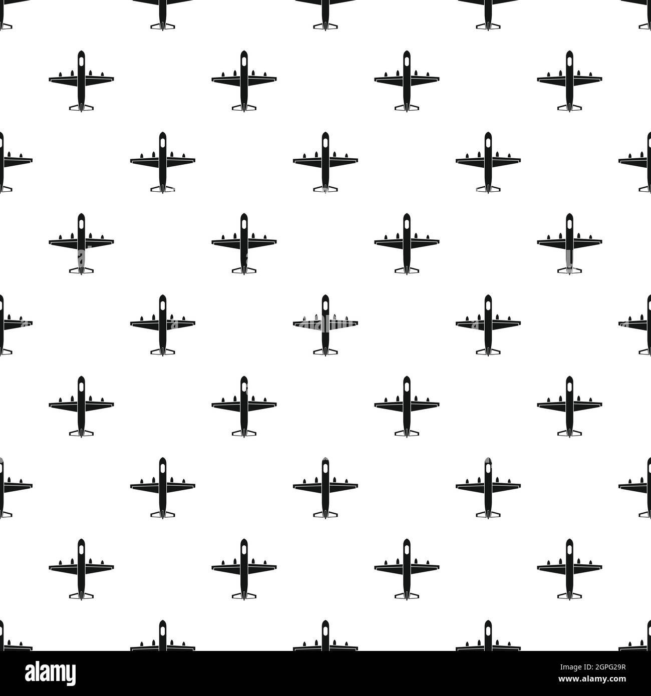 Military fighter plane pattern, simple style Stock Vector Image & Art ...