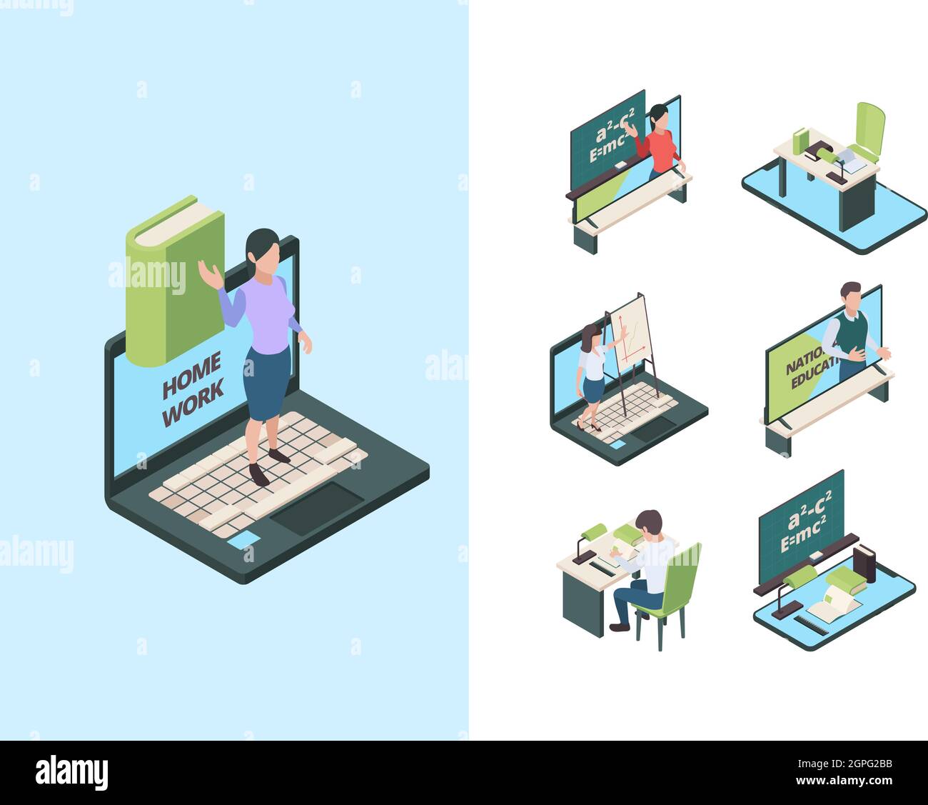 Isolation schooling Stock Vector Images - Alamy