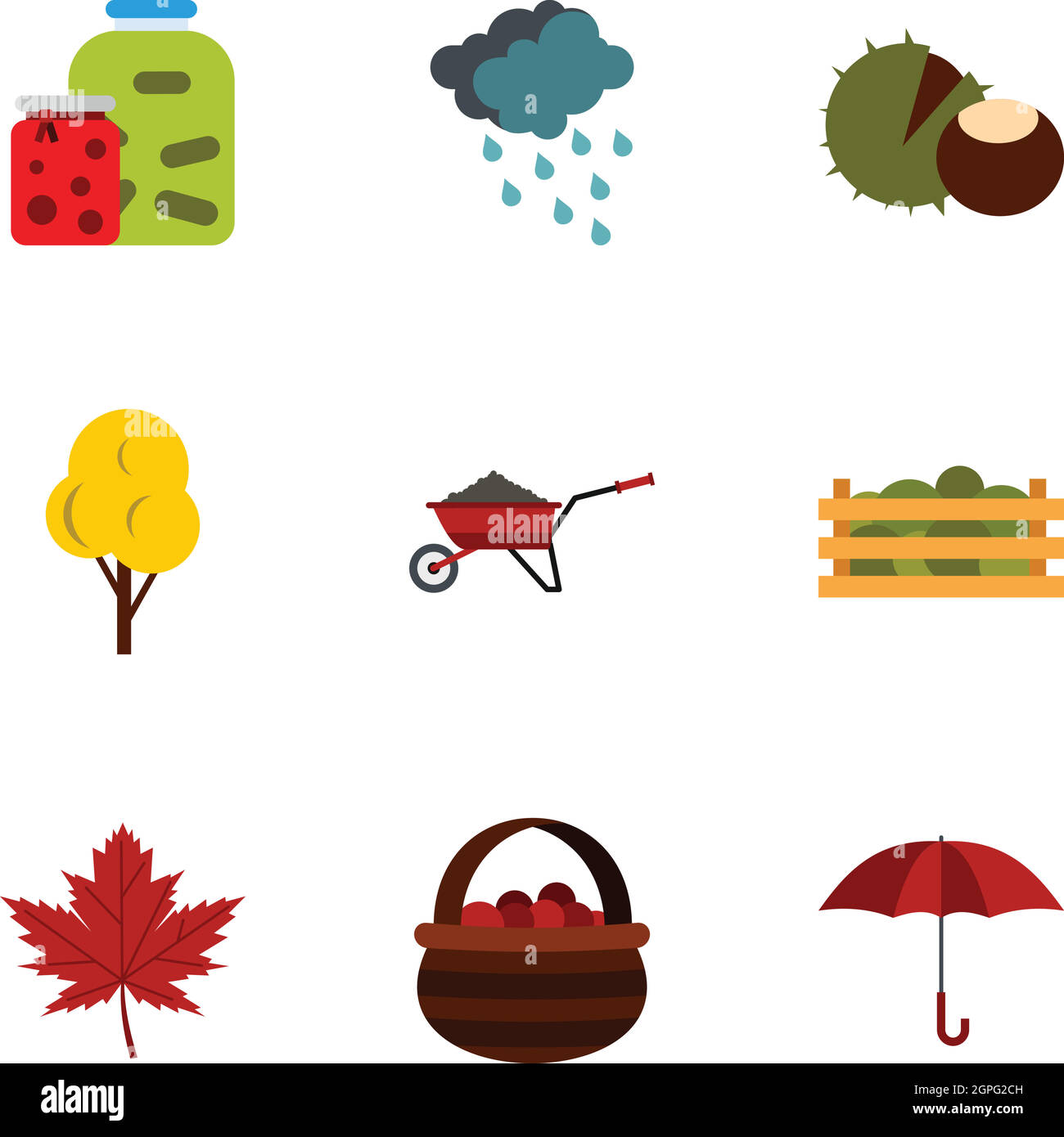 Autumn weather icons set, flat style Stock Vector Image & Art - Alamy