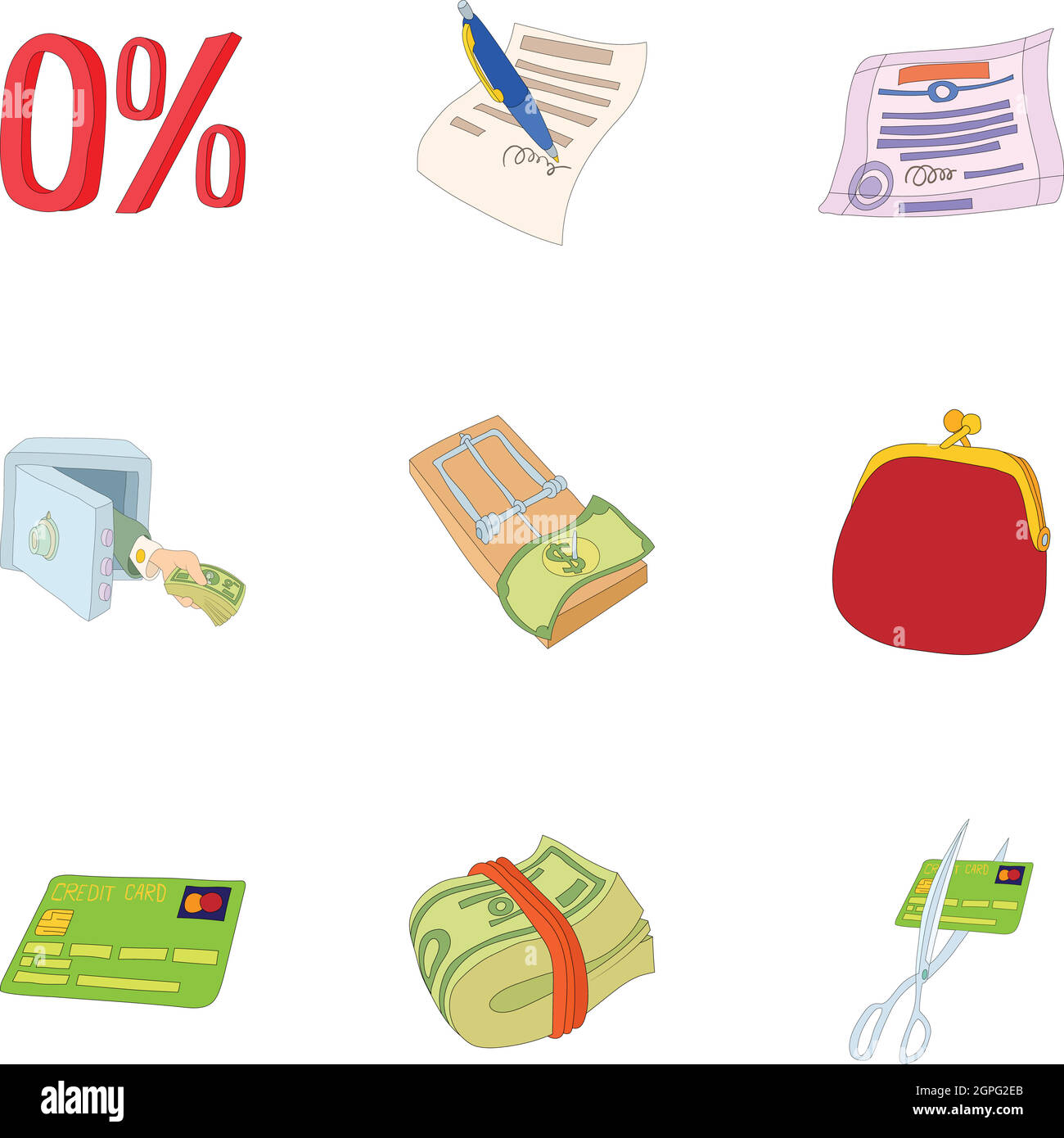 Cash icons set, cartoon style Stock Vector Image & Art - Alamy