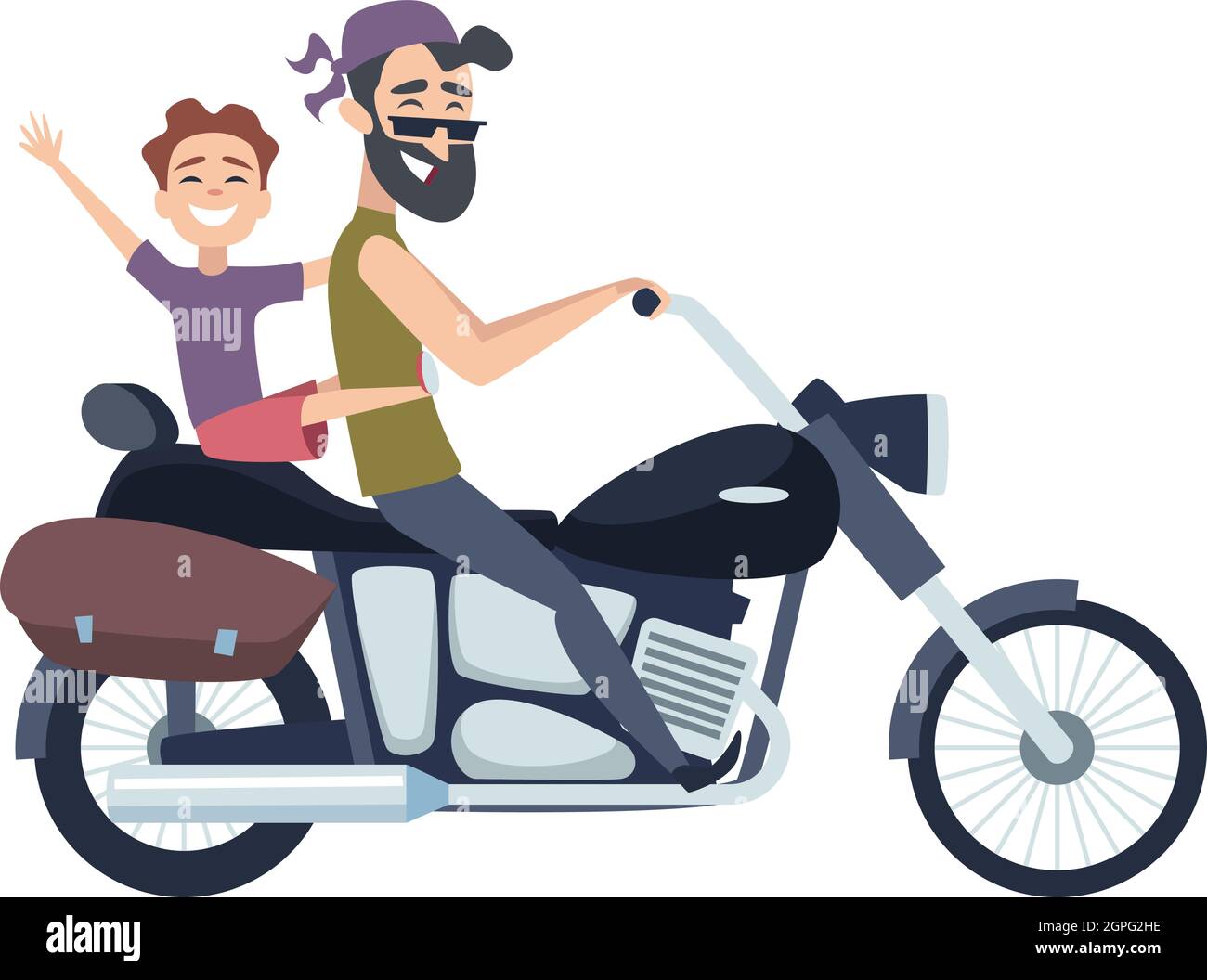 Cartoon Motorcycle Rider