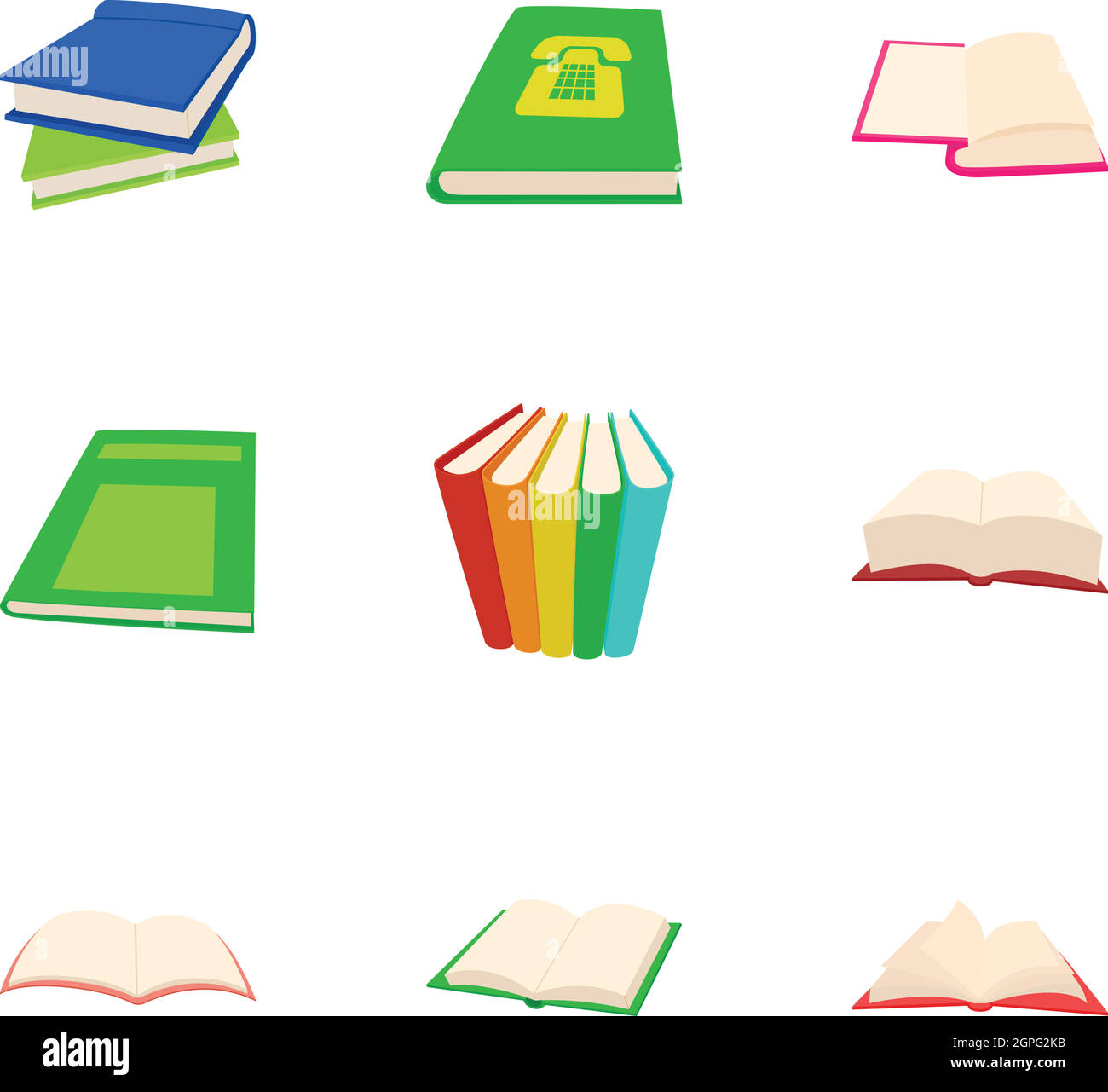 Cartoon illustration two books hi-res stock photography and images - Alamy