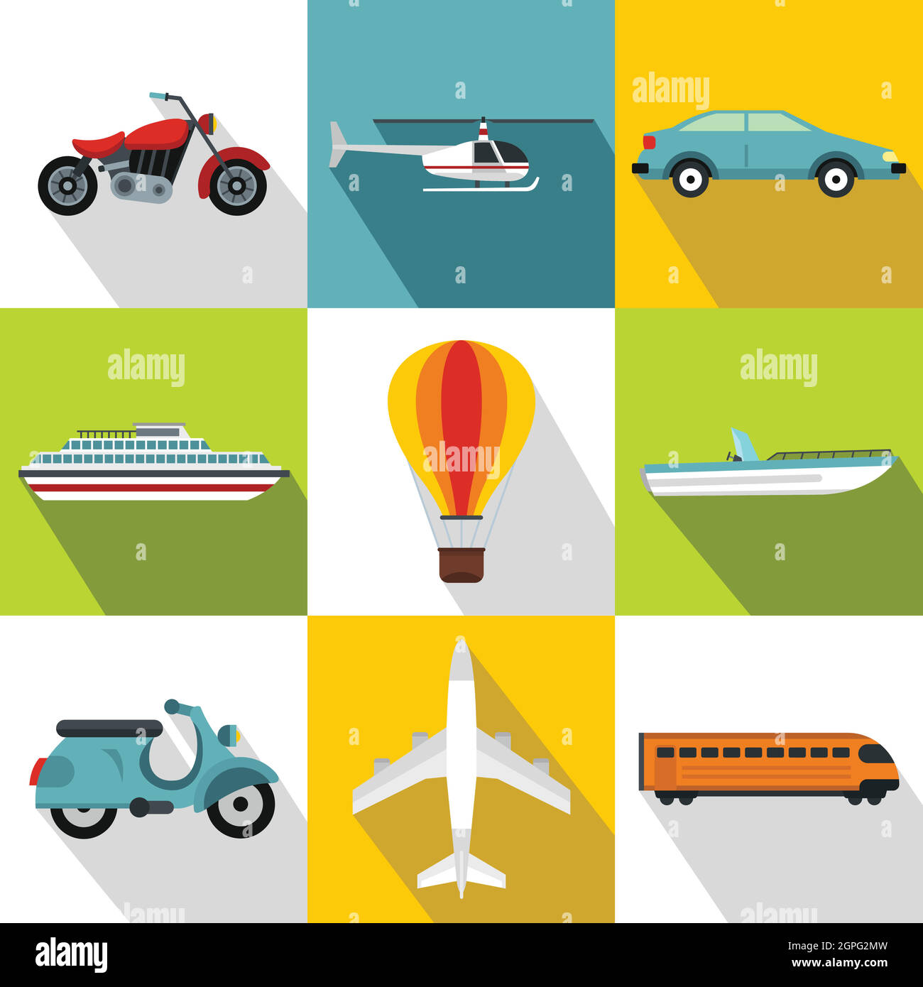 Transport icons set, flat style Stock Vector Image & Art - Alamy