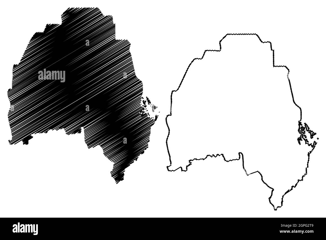 Gomati district (Tripura State, Republic of India) map vector ...