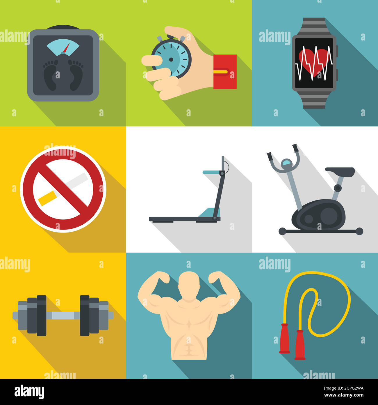 Active lifestyle icons set, flat style Stock Vector Image & Art - Alamy