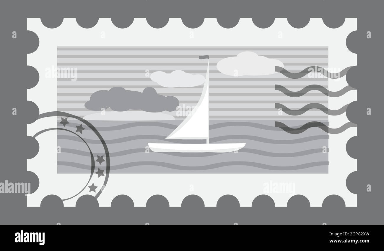Postage stamp icon, gray monochrome style Stock Vector Image & Art - Alamy