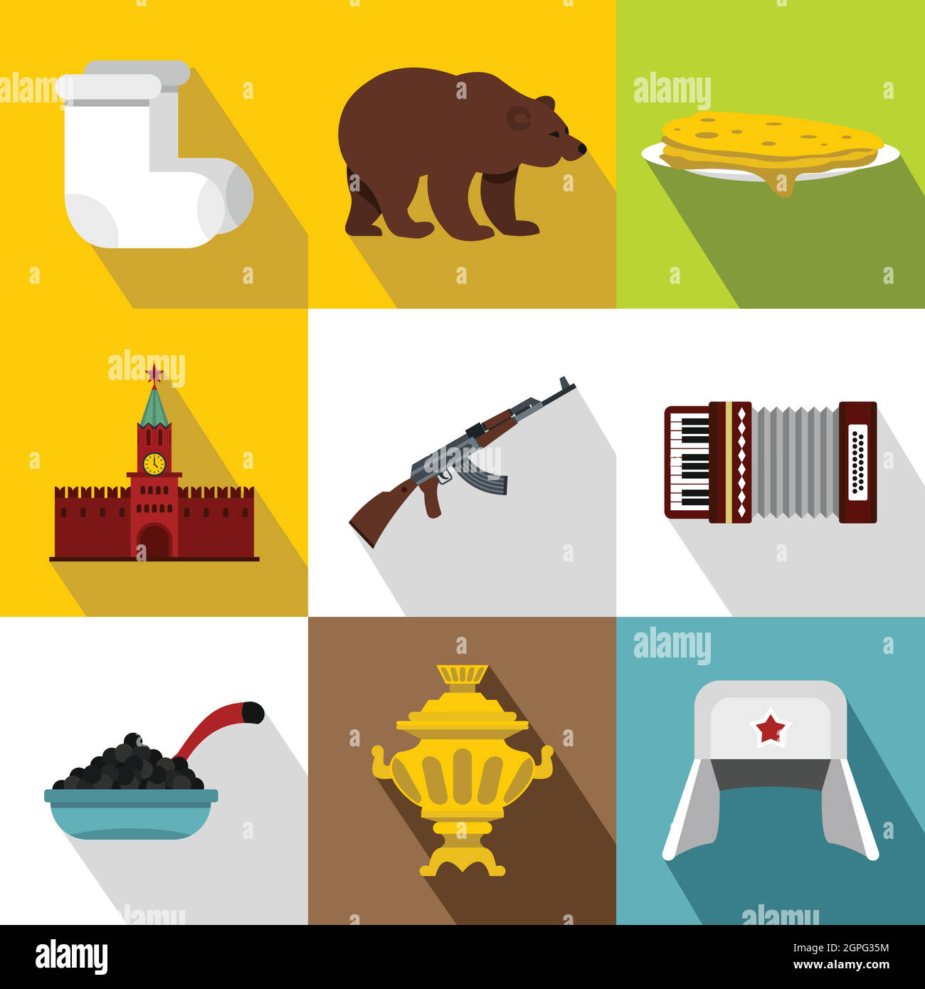 Russia icons set, flat style Stock Vector Image & Art - Alamy