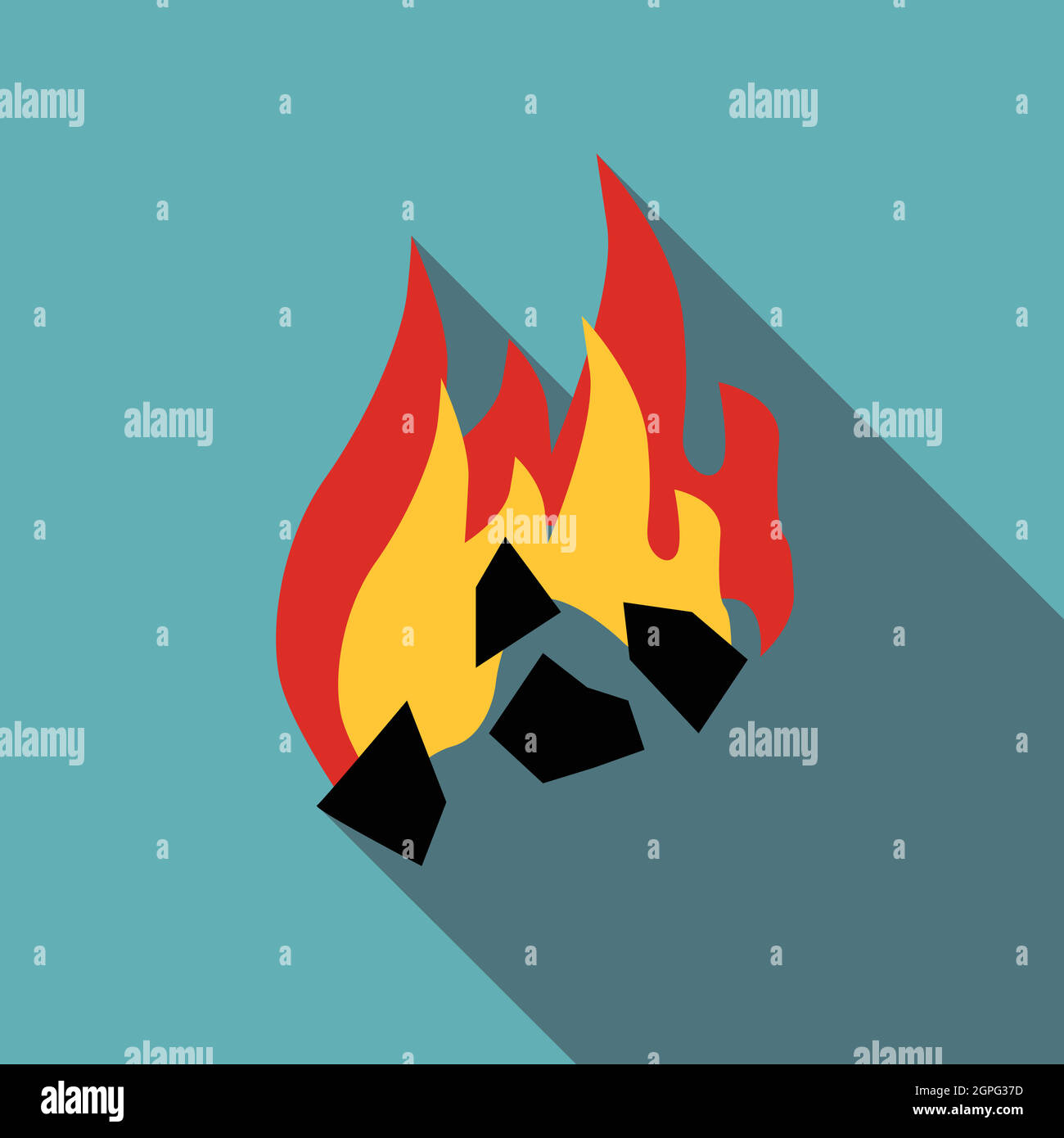 Night campfire bonfire burning Stock Vector Images - Alamy