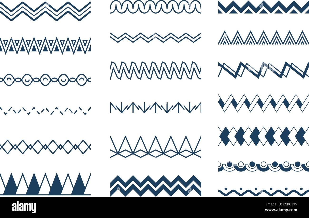 Seamless waves. Abstract geometrical zigzag shapes vector patterns ...