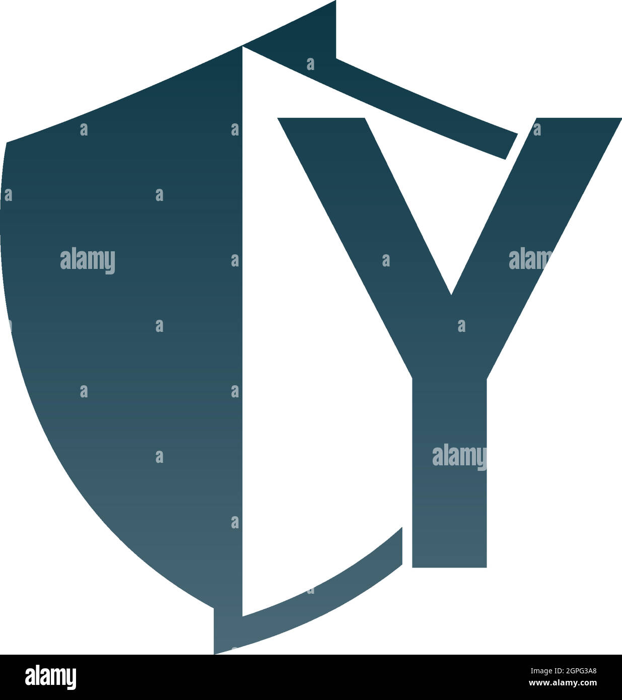 Shield logo icon with letter Y beside design vector Stock Vector Image ...