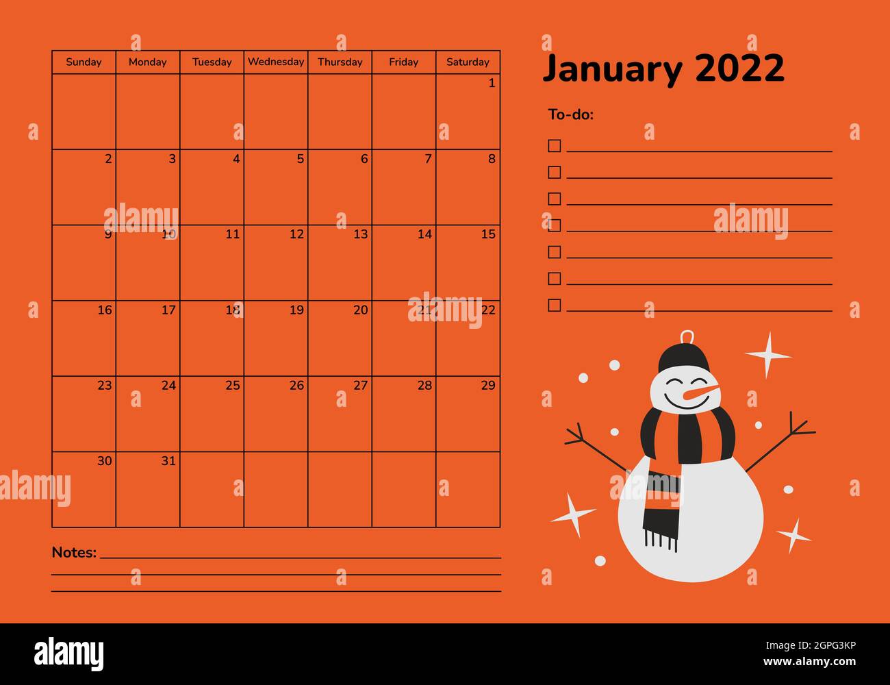 2022 January Calendar Printable With Holidays
