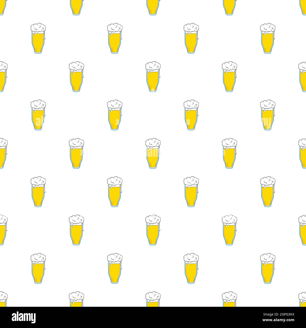 Tall glass of beer pattern, cartoon style Stock Vector Image & Art - Alamy