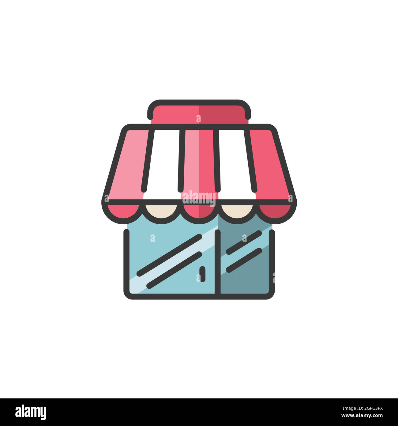Shop building. Simple store. Marketplace. Filled color icon. Commerce ...