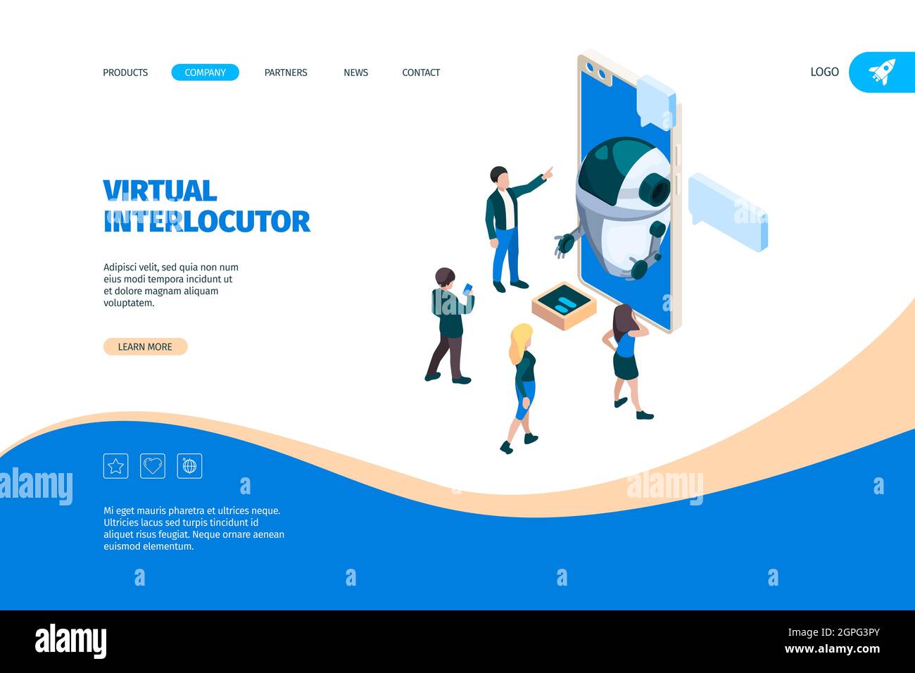 Smart chatbot. Dialogue with future computer brain receiving ...