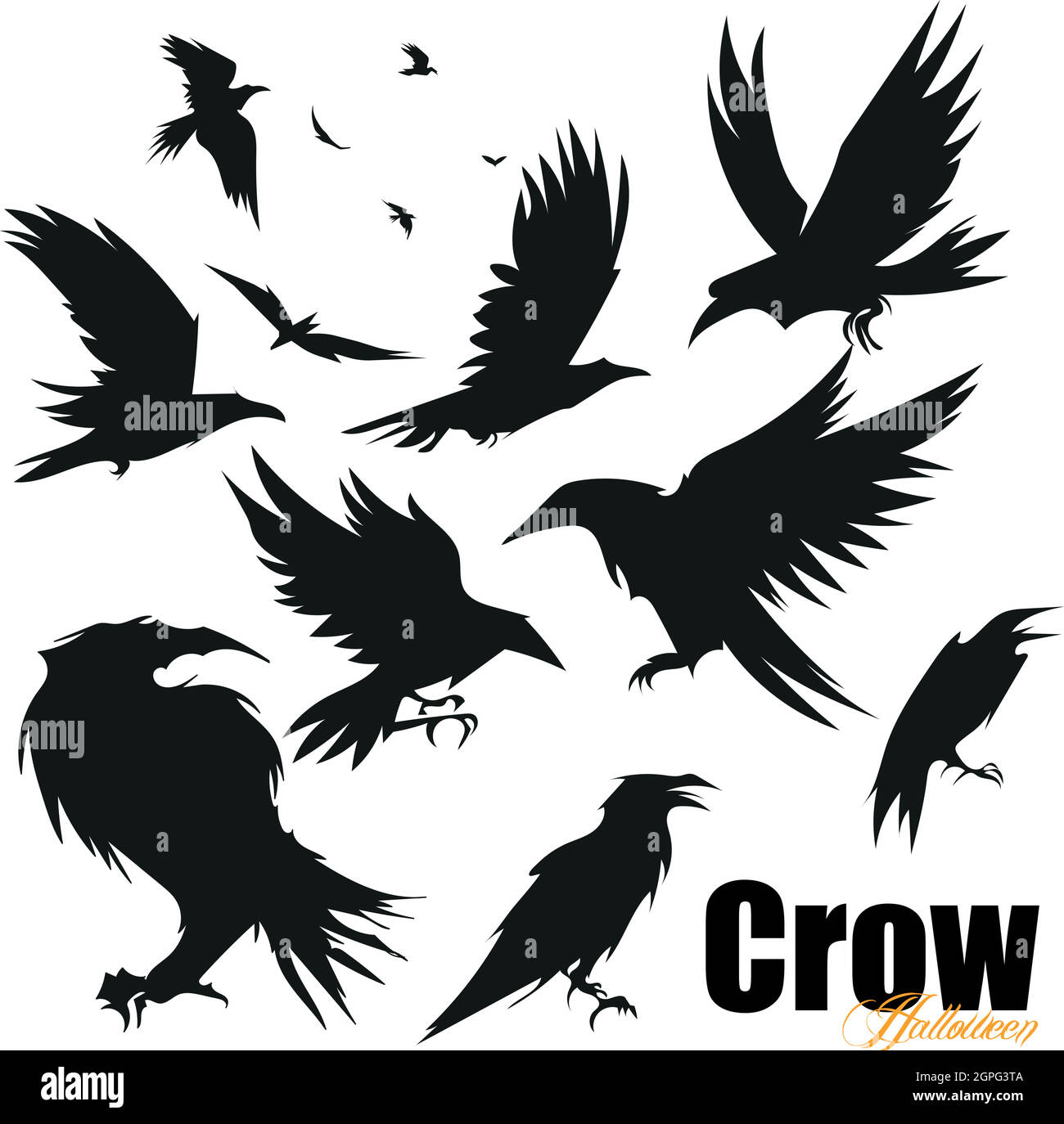 Crows flock into Stock Vector Images - Alamy