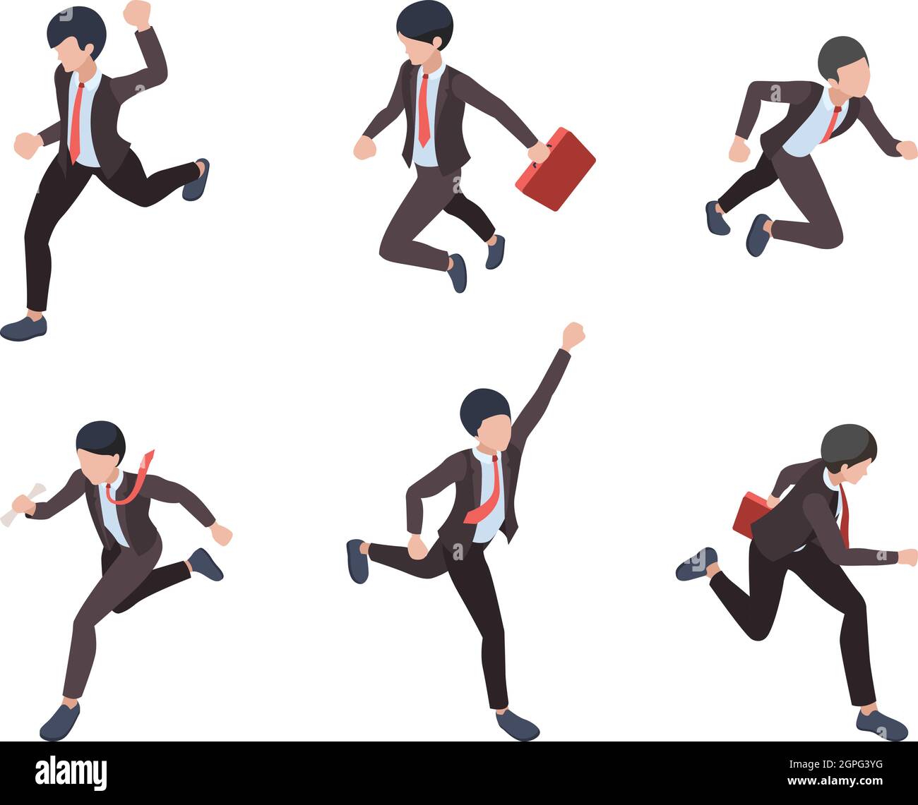 Businessman running. People managers directors running to finish line ...
