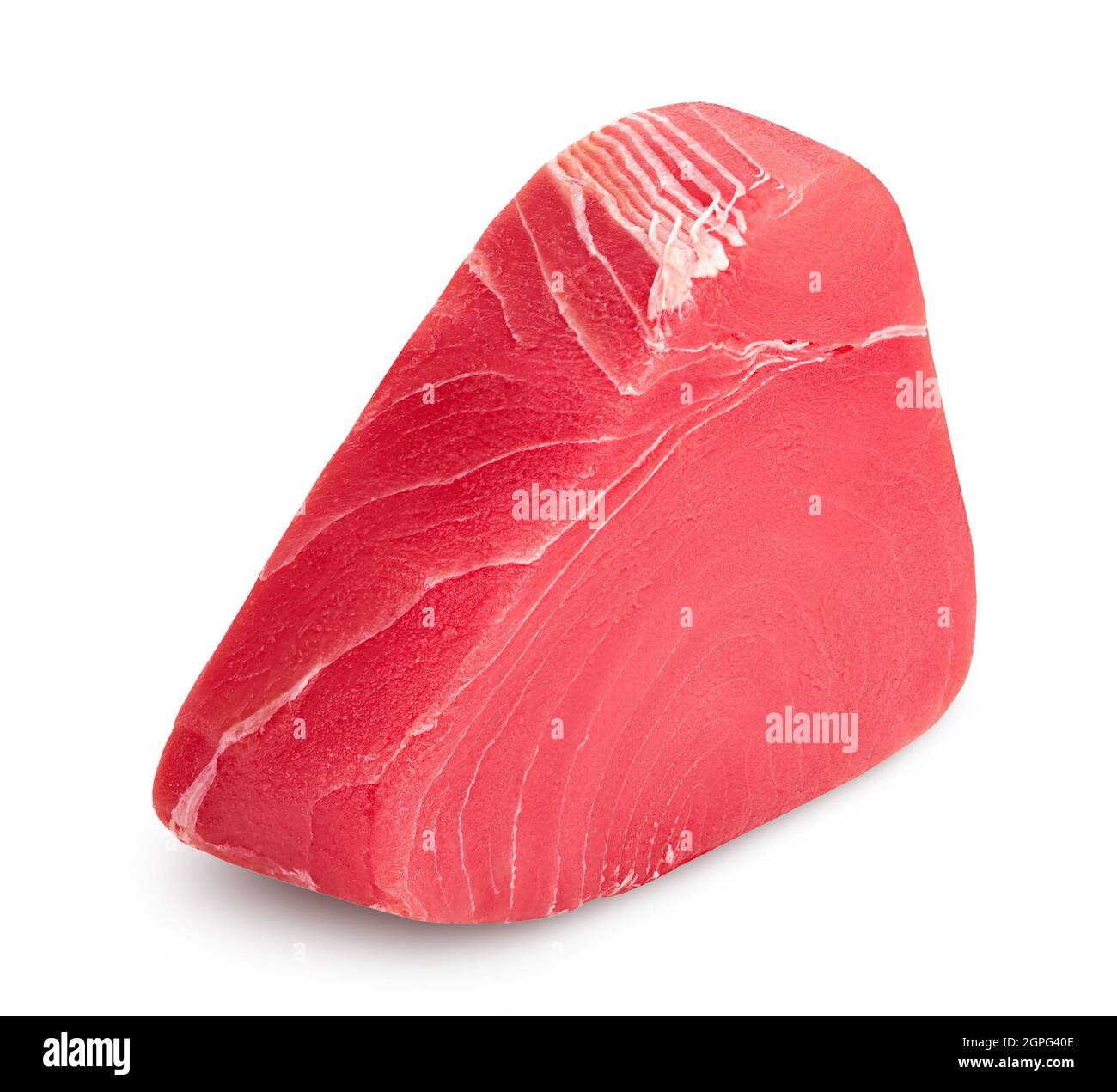 Fresh tuna fish fillet steak isolated on white background with clipping ...