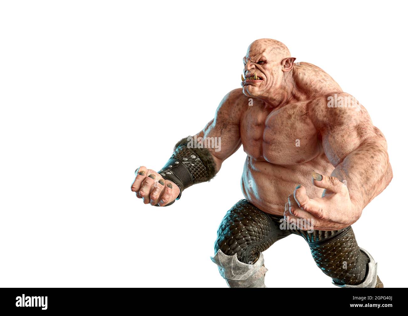 ogre man is furious in white background, 3d illustration Stock Photo ...