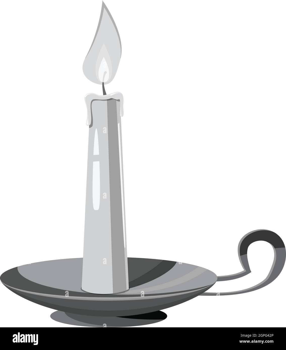 Burning candle icon, gray monochrome style Stock Vector Image & Art - Alamy