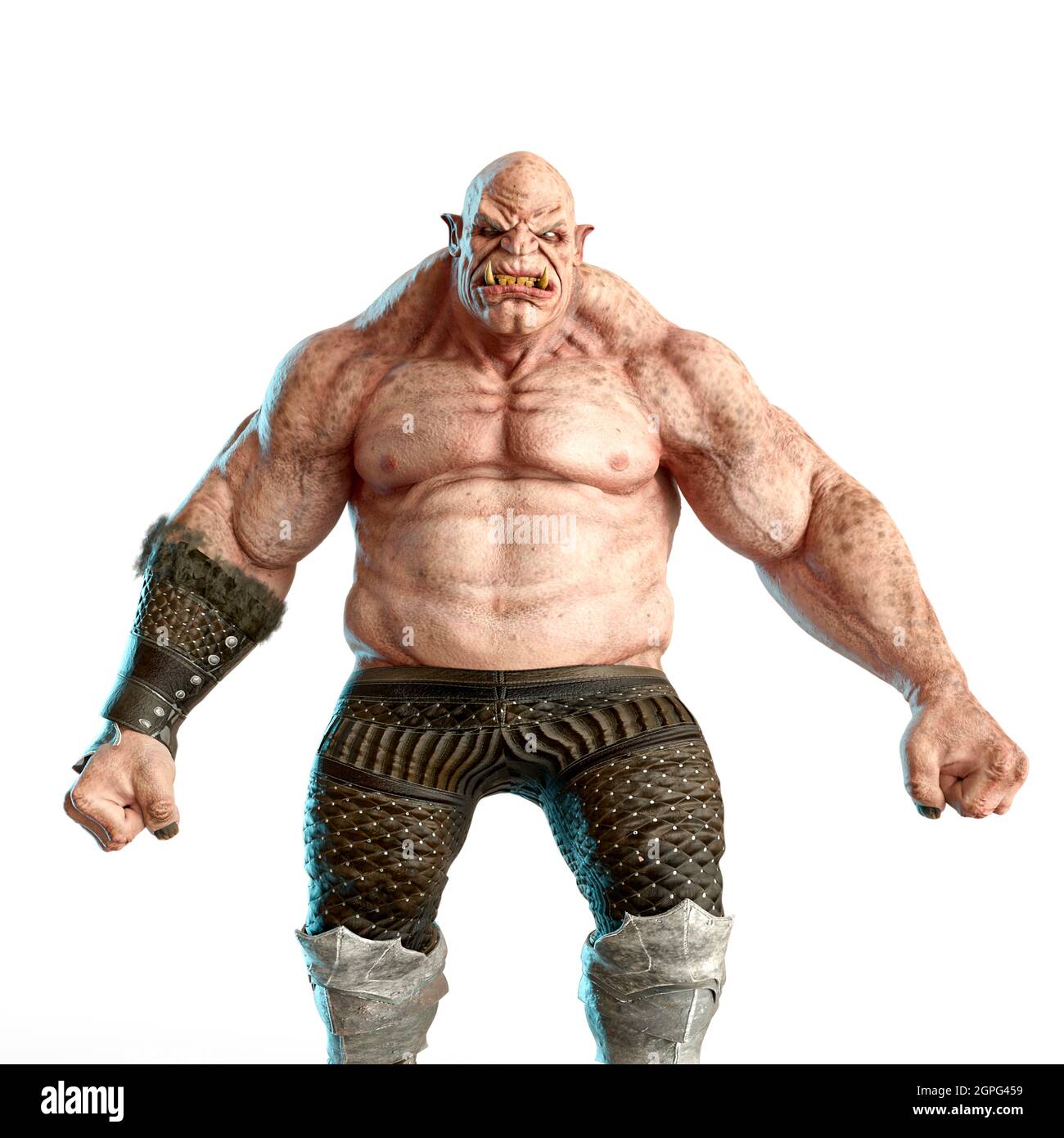 ogre man is standing up white background, 3d illustration Stock Photo ...
