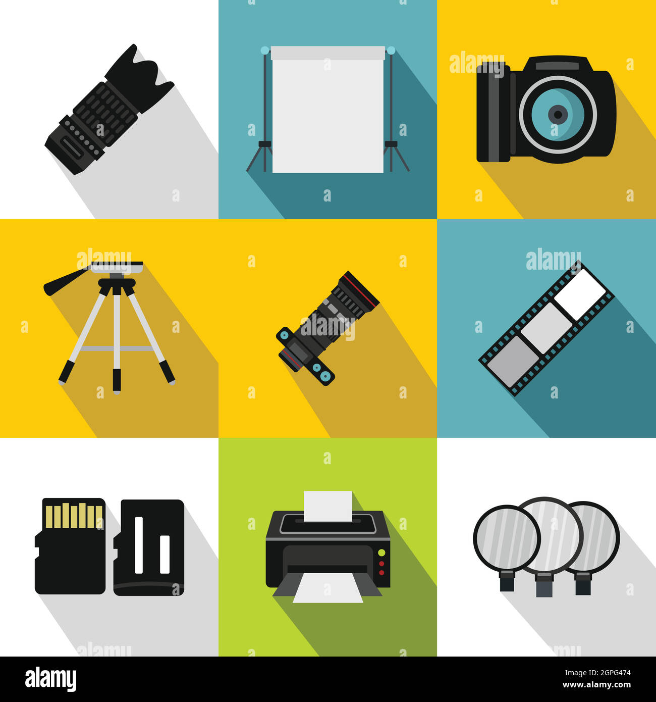 Photography icons set, flat style Stock Vector Image & Art - Alamy