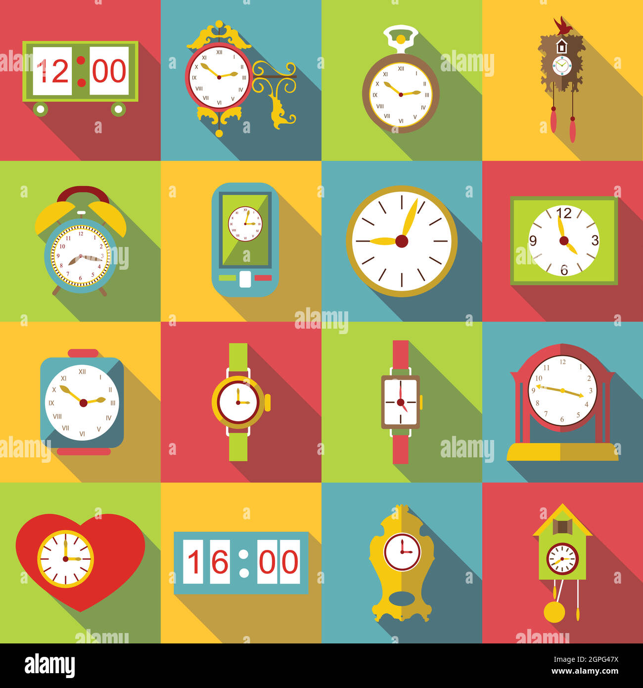 Set time clocks Stock Vector Images - Alamy