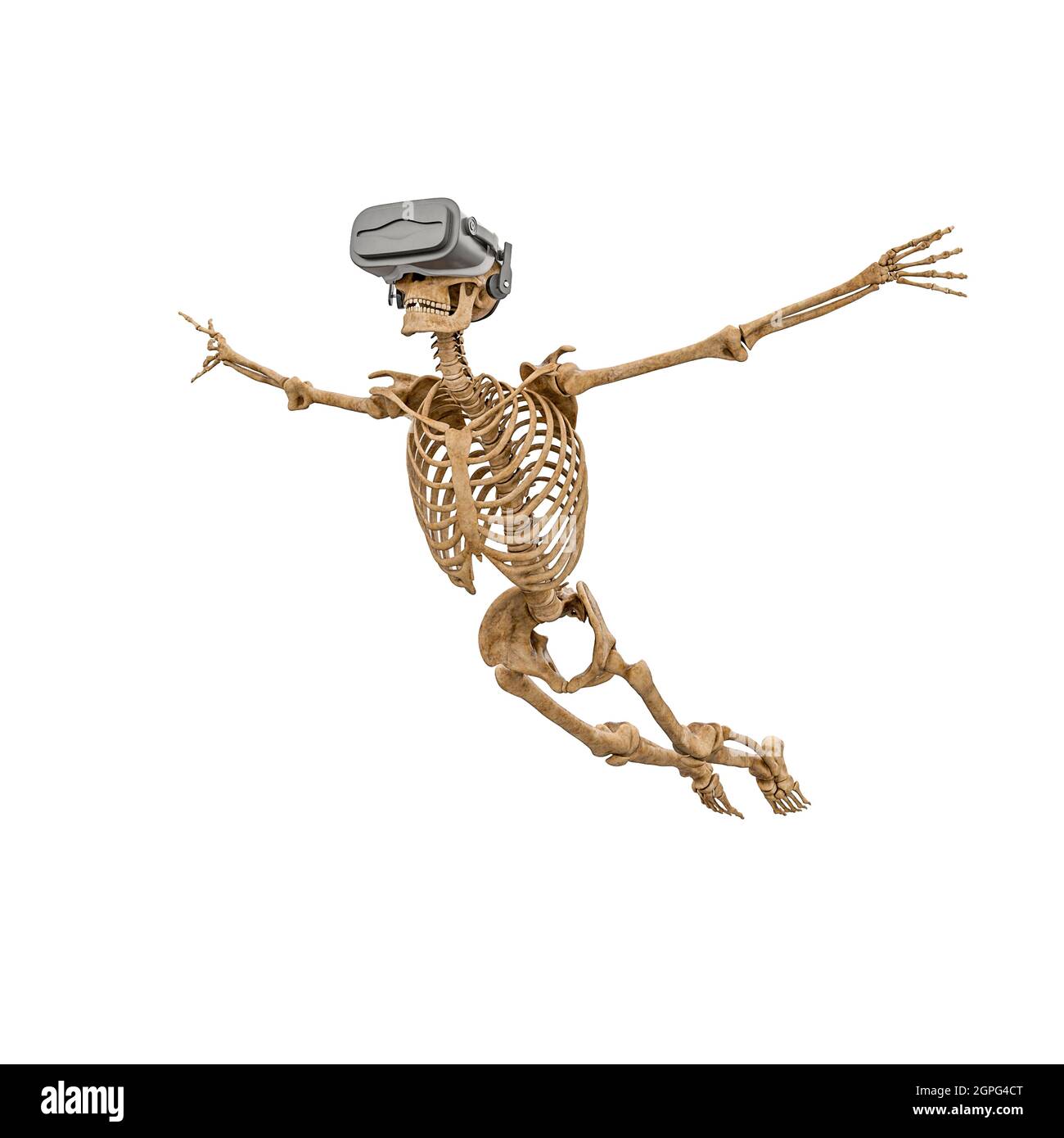skeleton is playing with vr, 3d illustration Stock Photo - Alamy