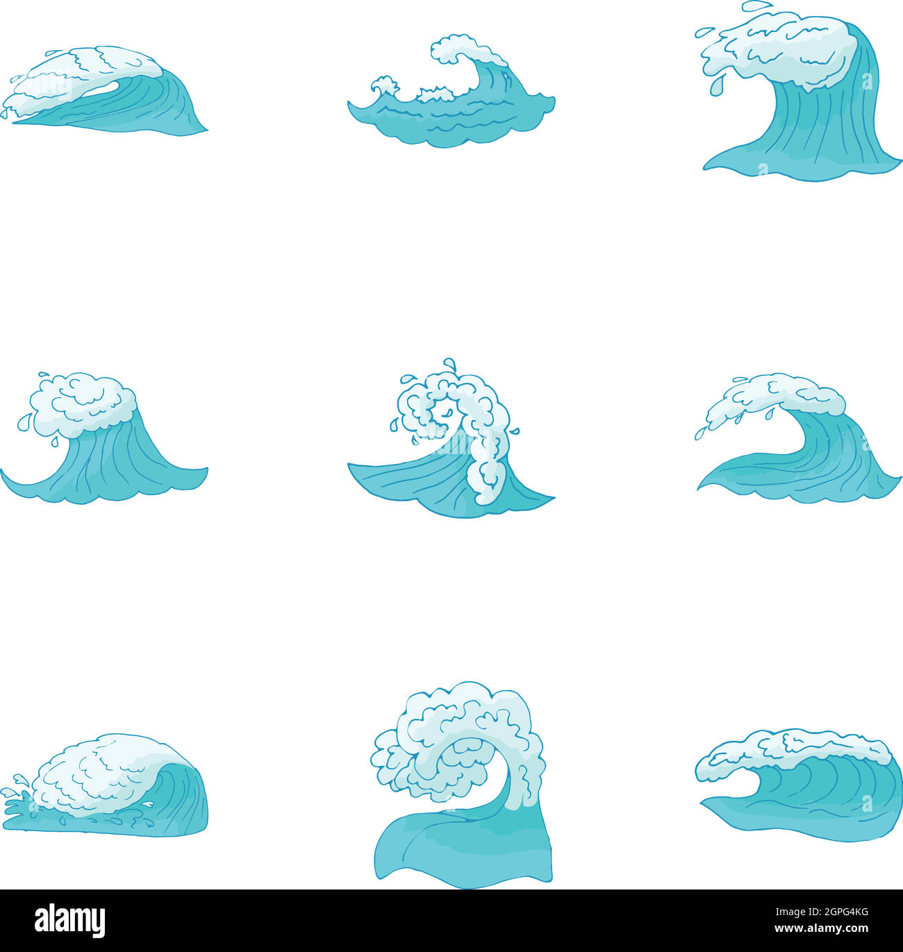 Types of waves icons set, cartoon style Stock Vector Image & Art - Alamy