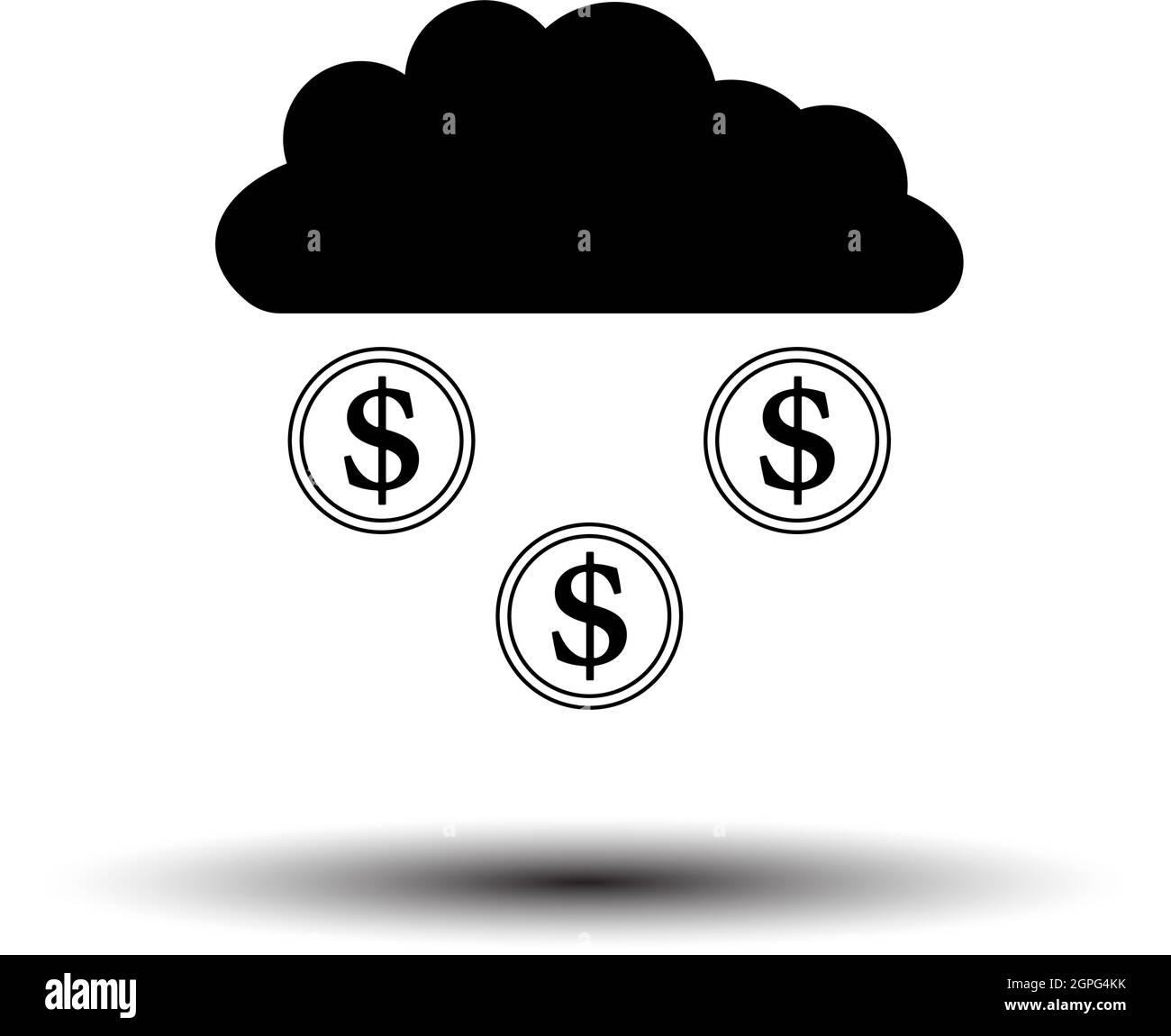 Coins Falling From Cloud Icon Stock Vector Image & Art - Alamy