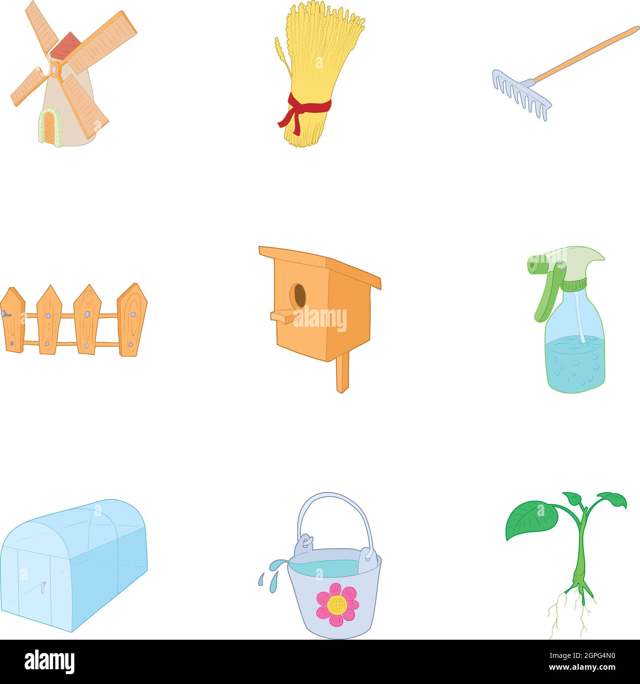 Garden items icons set, cartoon style Stock Vector Image & Art - Alamy