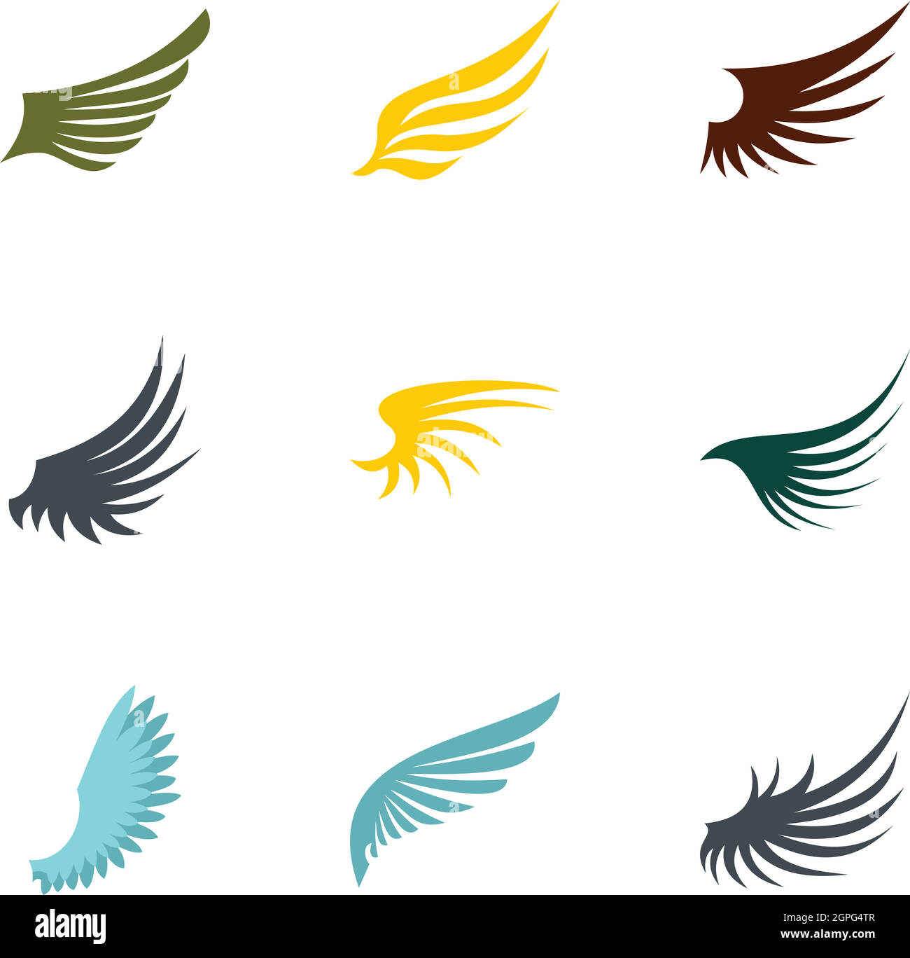 Angel icon flat set Cut Out Stock Images & Pictures - Alamy