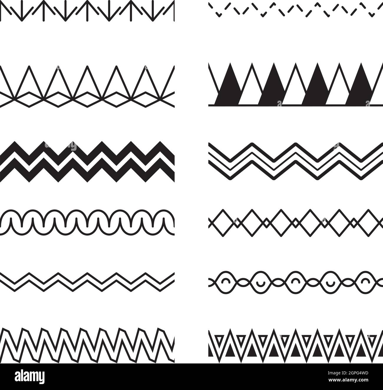 Zigzag seamless. Waves geometric shapes abstract linear water vector ...