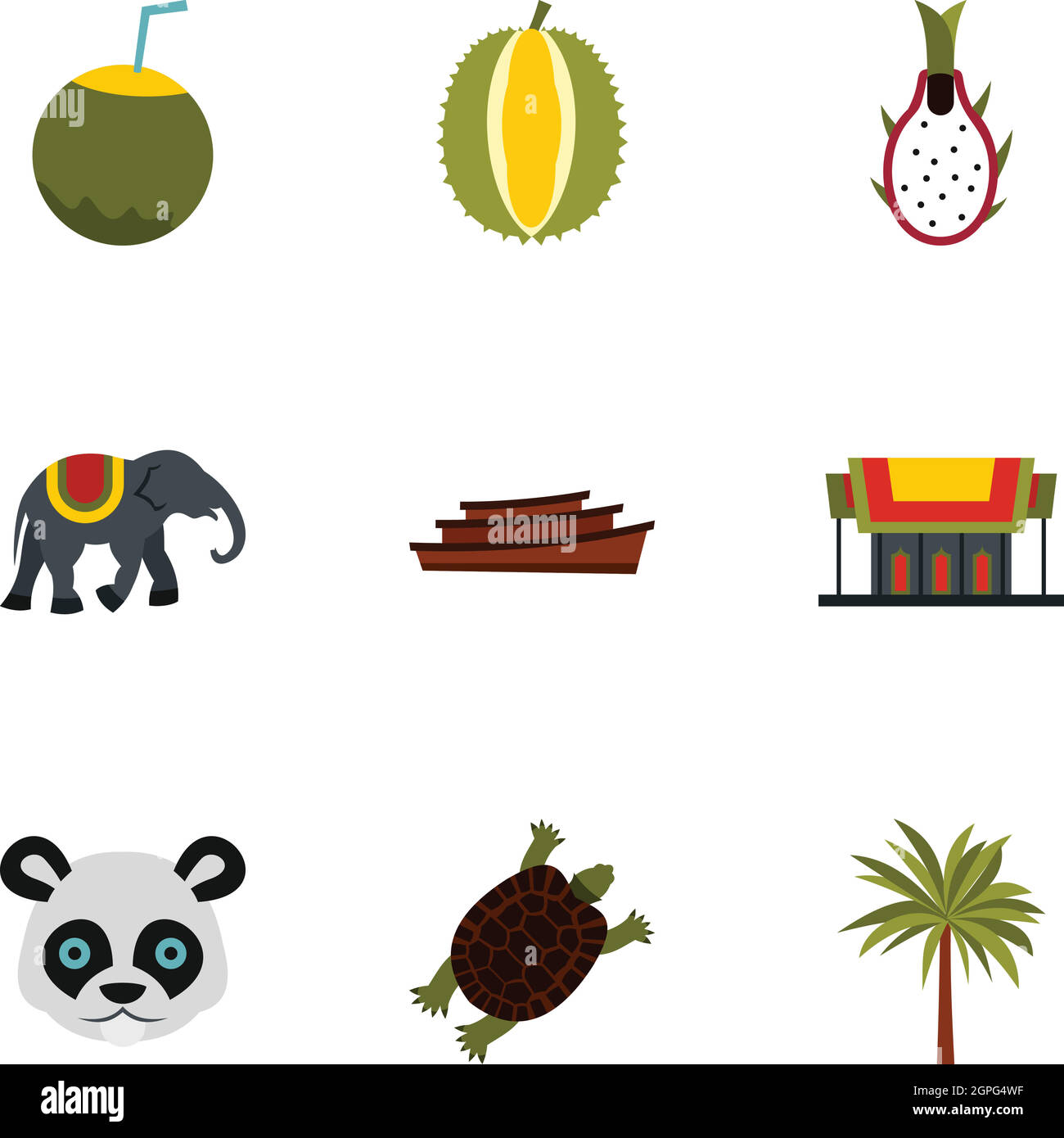 Fruit tree in flat Cut Out Stock Images & Pictures - Alamy