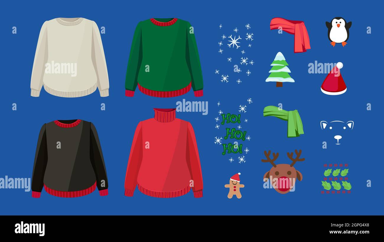 Ugly christmas decorations Stock Vector Images - Alamy