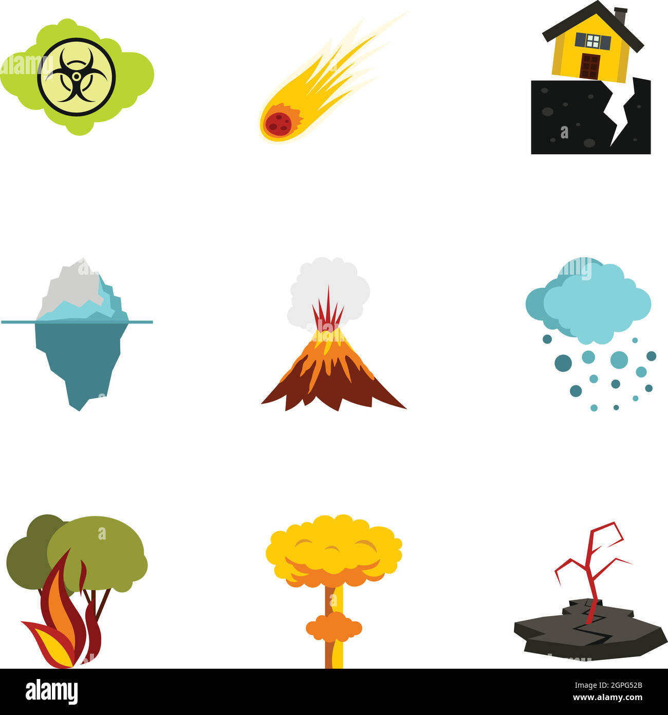 Disaster damage icon set hi-res stock photography and images - Alamy