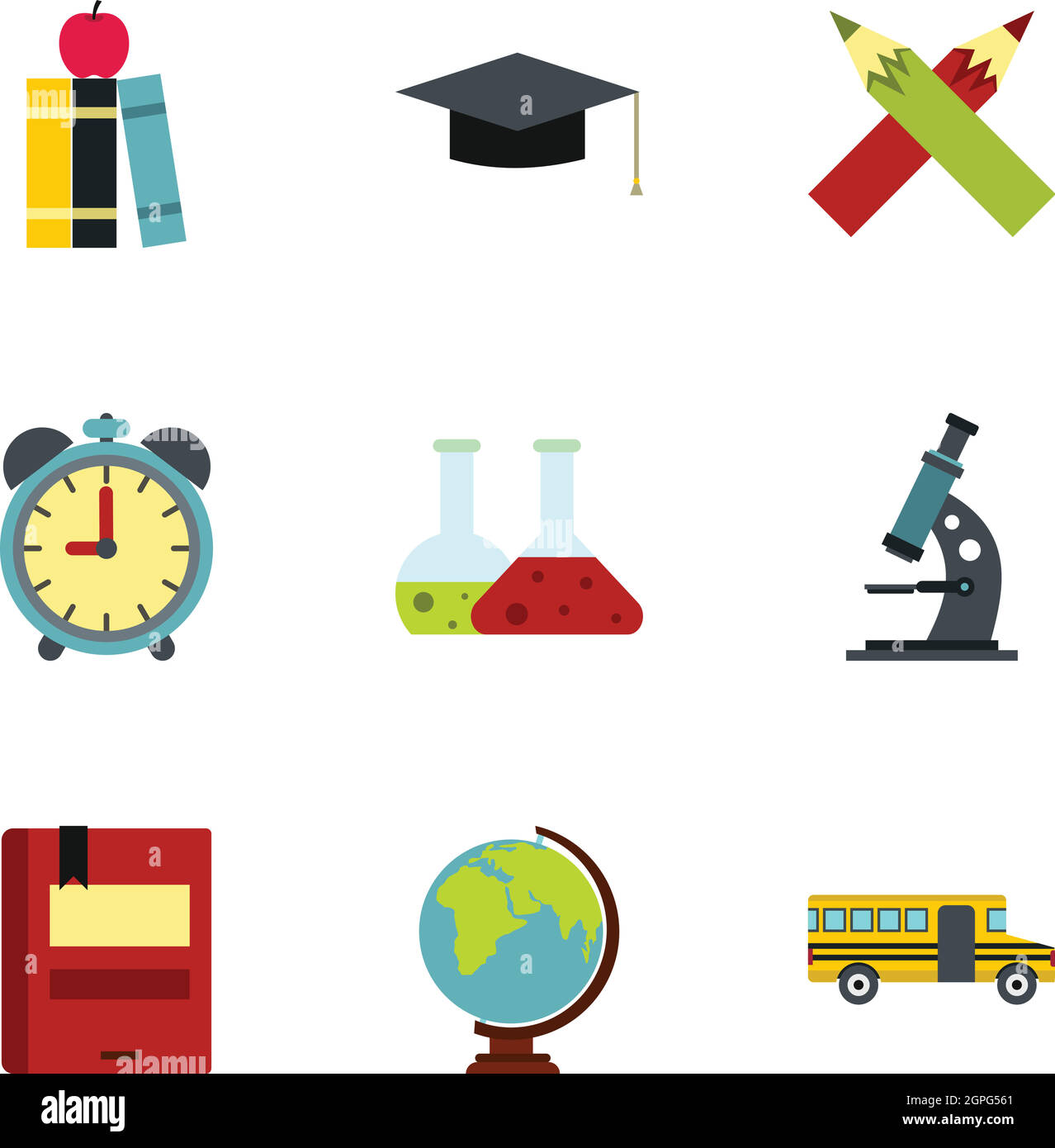 Schooling icons set, flat style Stock Vector Image & Art - Alamy