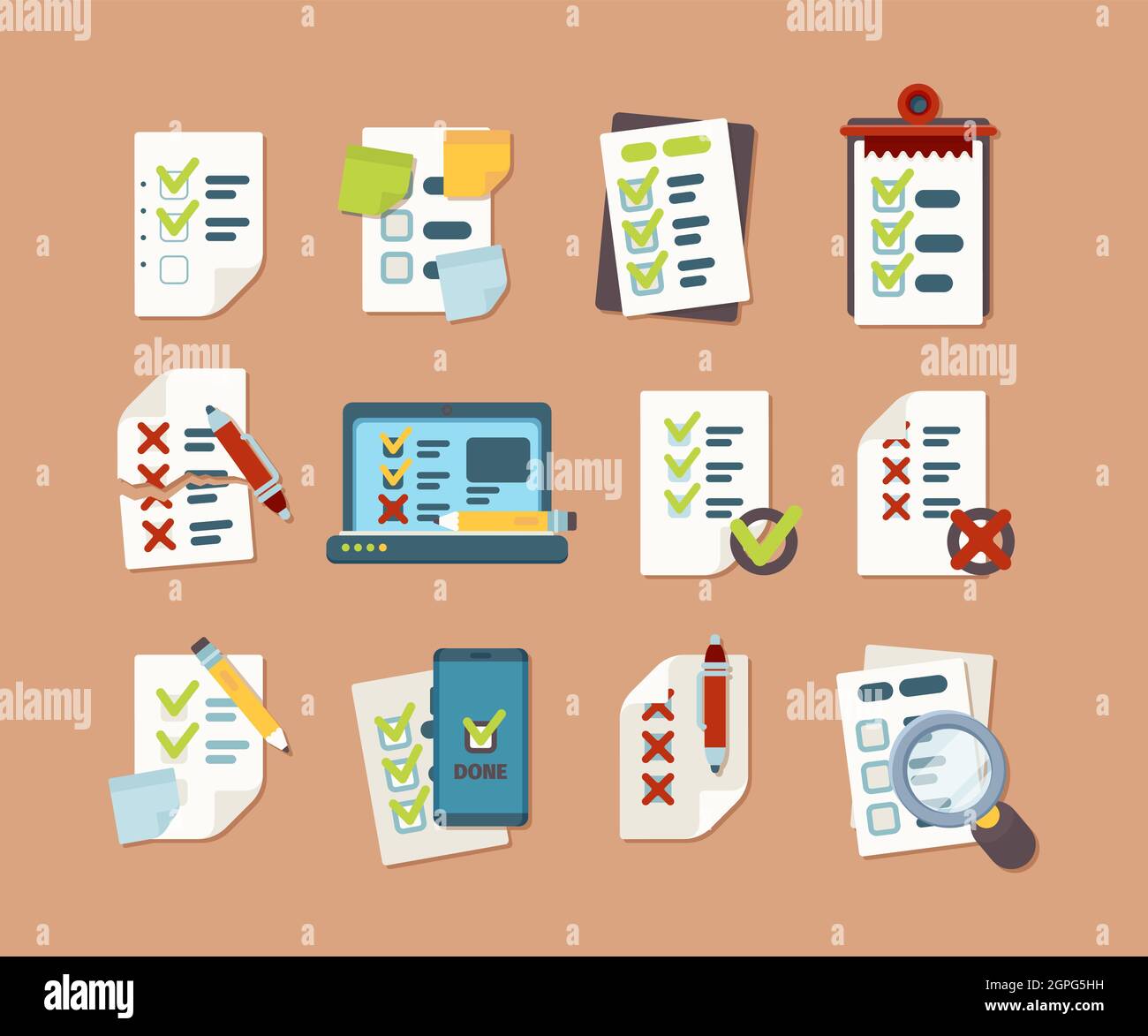 Checkbox flat white icons Stock Vector Images - Alamy