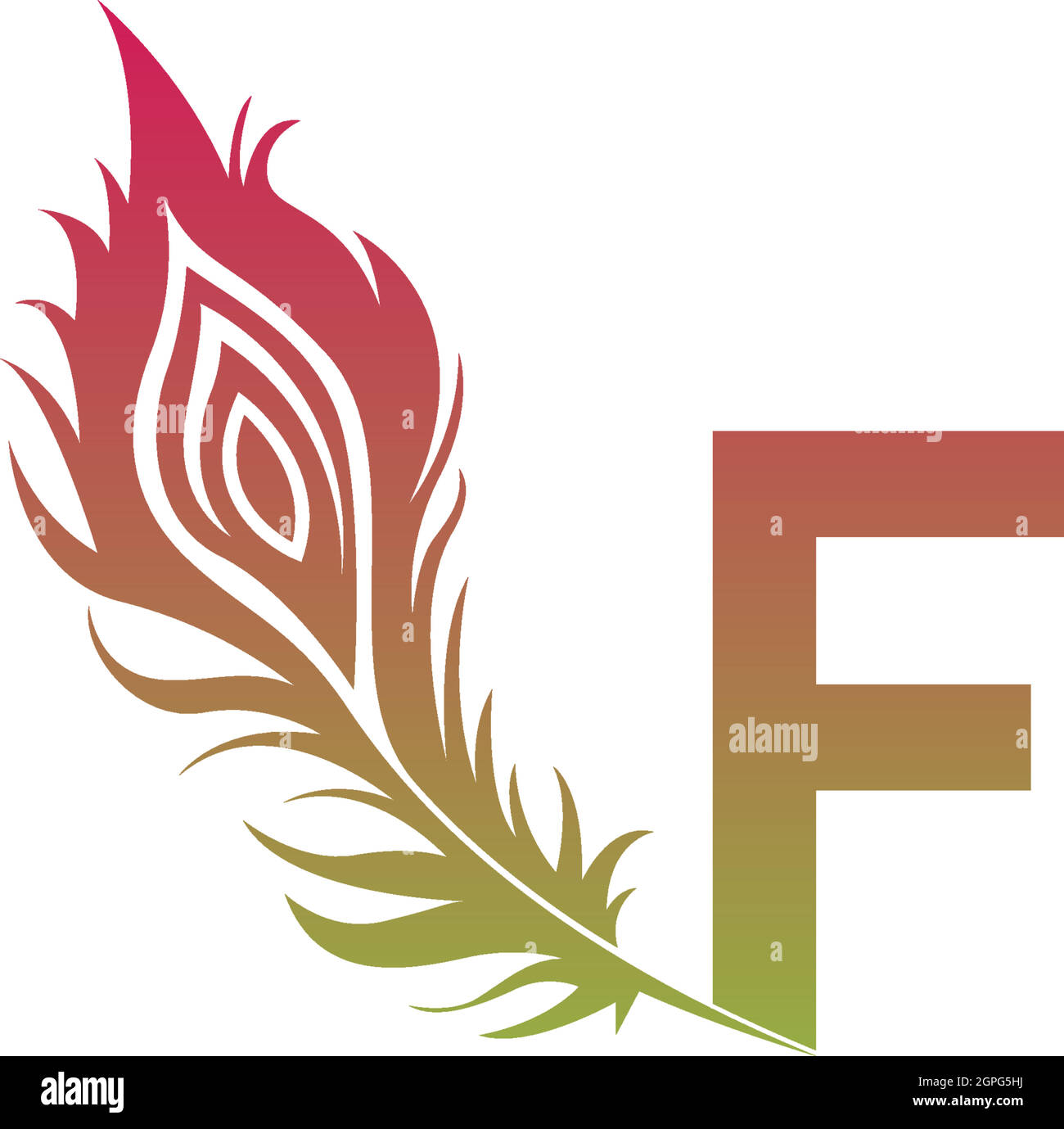 Letter F with feather logo icon design vector Stock Vector Image & Art ...