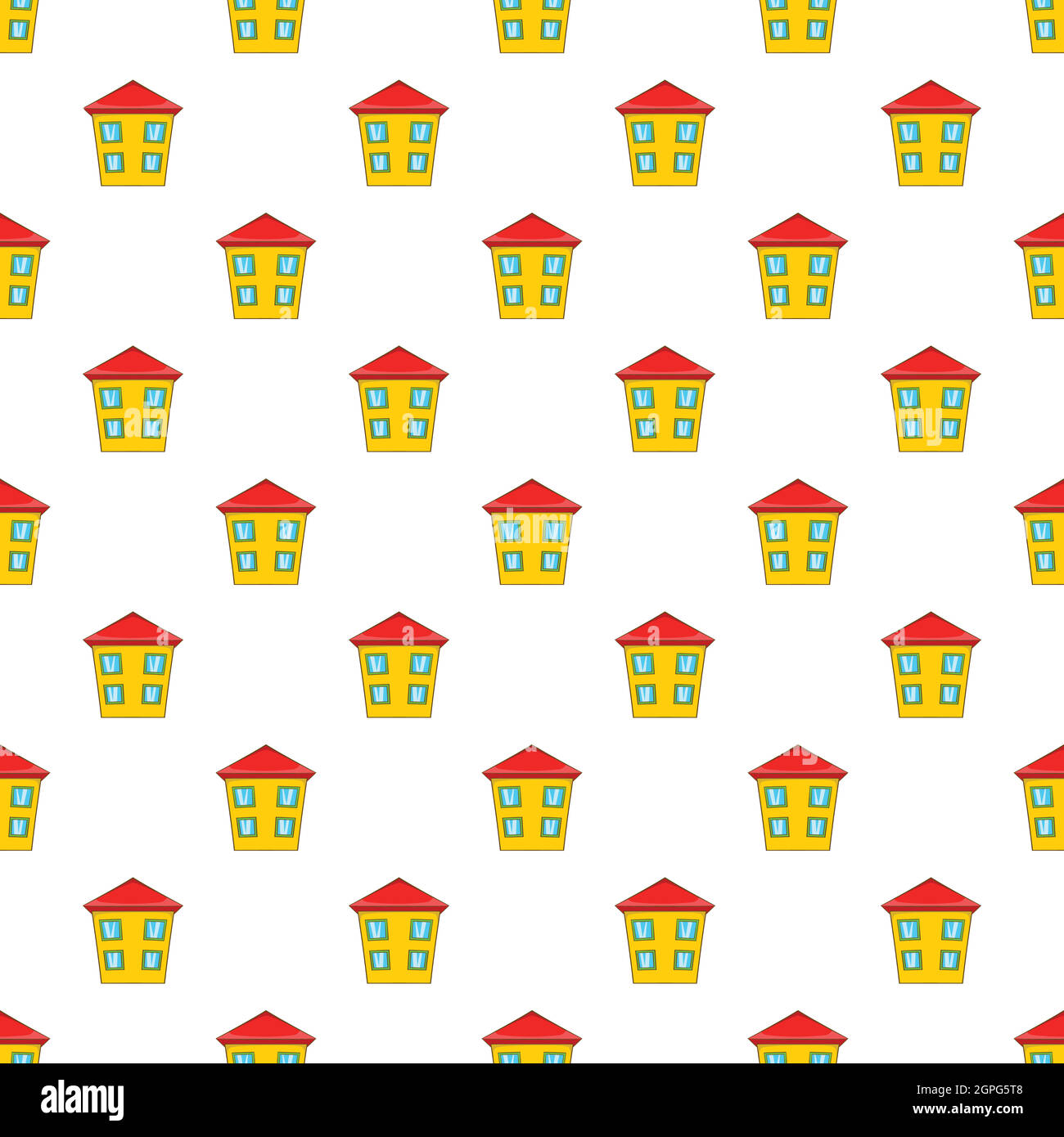 Two storey house pattern, cartoon style Stock Vector Image & Art - Alamy