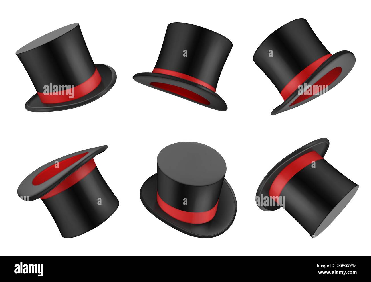 Magic hat. Clothes for magician or gentleman vector realistic top hat ...