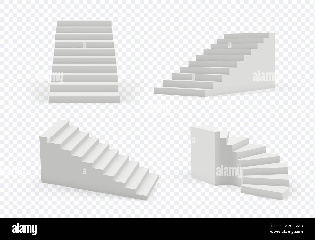 Stairs realistic. Architectural object staircase up steps vector modern ...