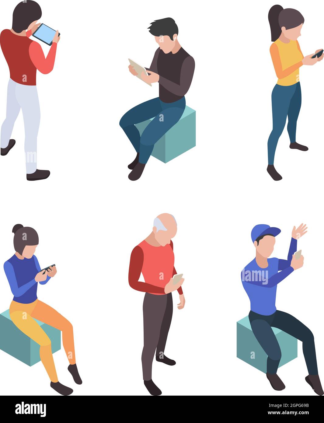 Telephone talking. People with gadgets social media dialog user with ...