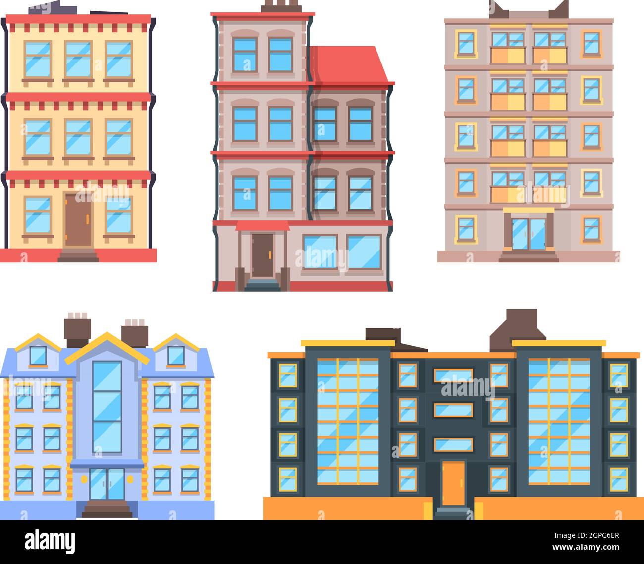Modern architecture apartments wall Stock Vector Images - Alamy