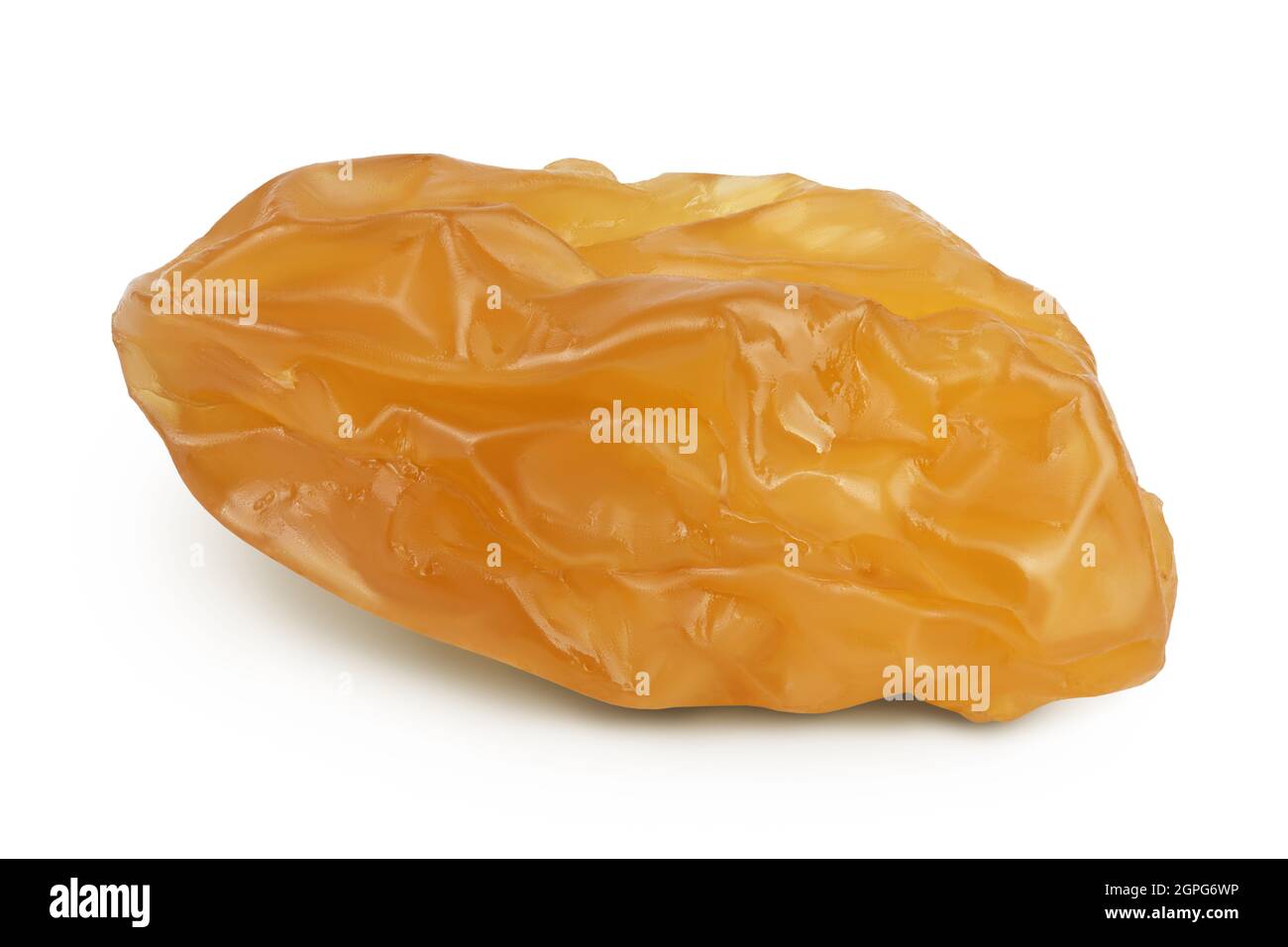 Yellow raisin isolated on white background with clipping path and full ...